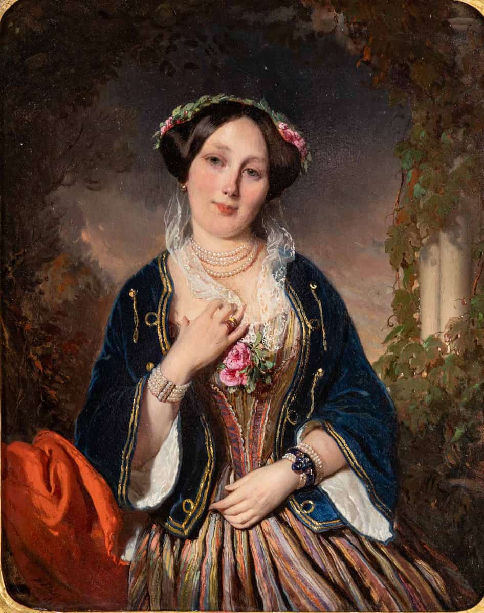 Henri-Guillaume Schlesinger (1814-1893) - Portrait d’une élégante Dame ...