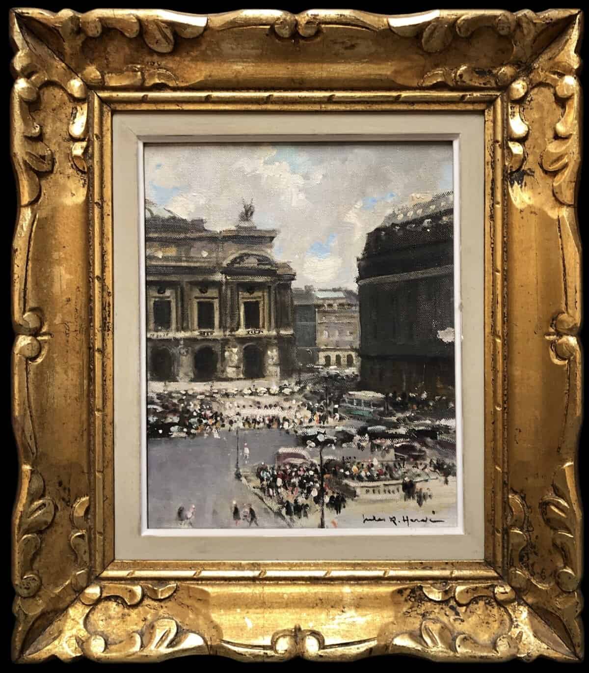 HERVE Jules French Painting 20th Paris The Opera Oil on Canvas Signed ...