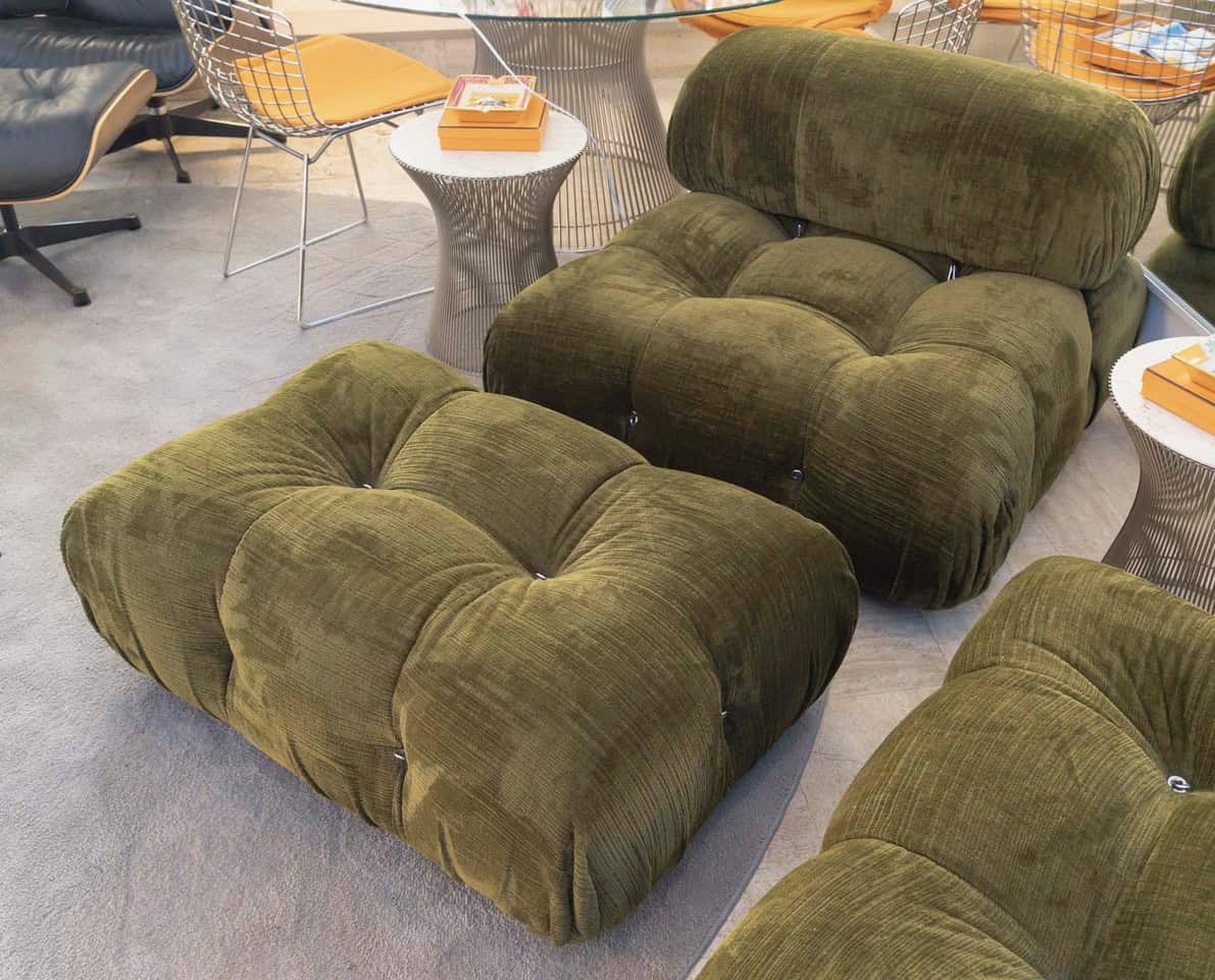 B&B iIalia Canapé 3 modules CAMALEONDA angulaire Chenille Enia Vert ...